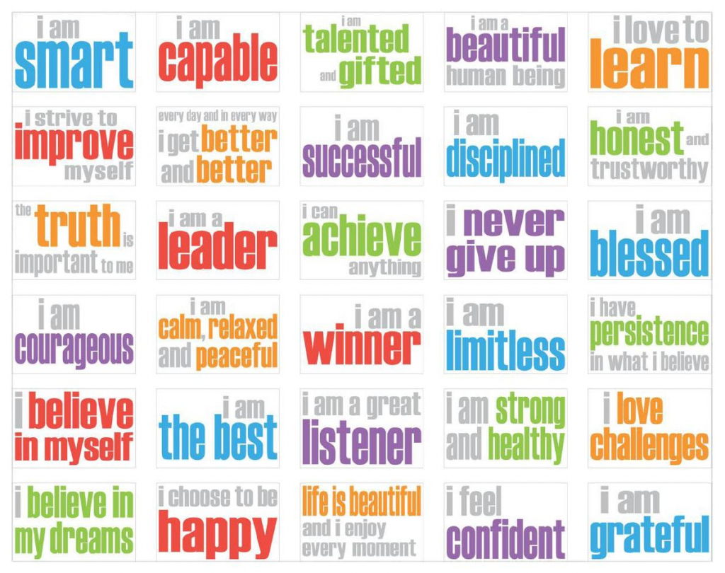 Positive Affirmation Cards Printable Printable Templates