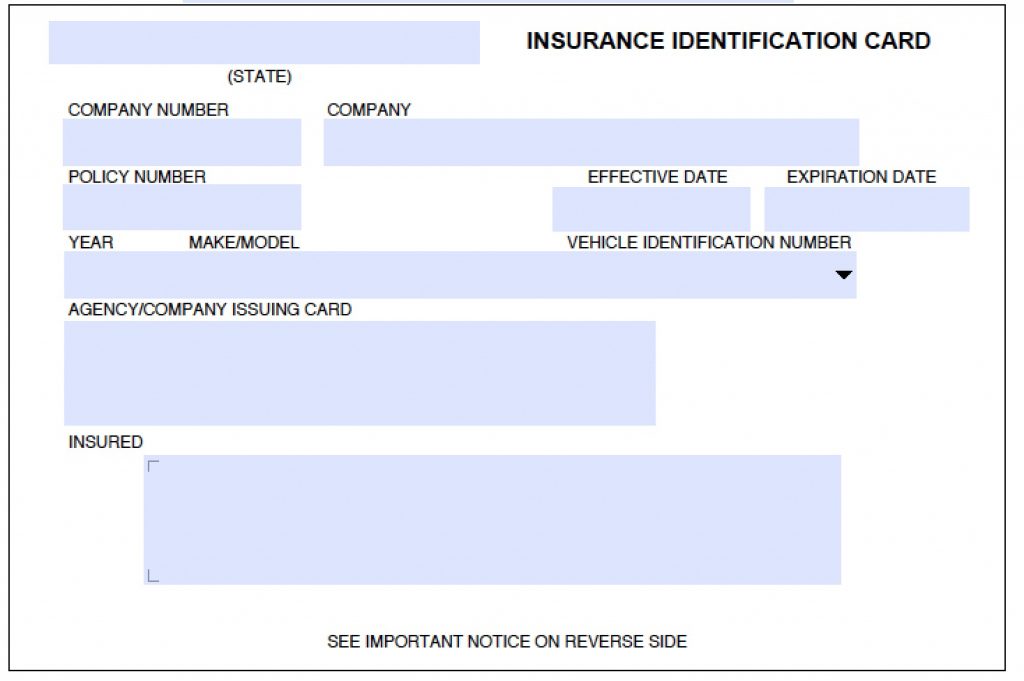 Download Auto Insurance Card Template Wikidownload Printable Fake Car 