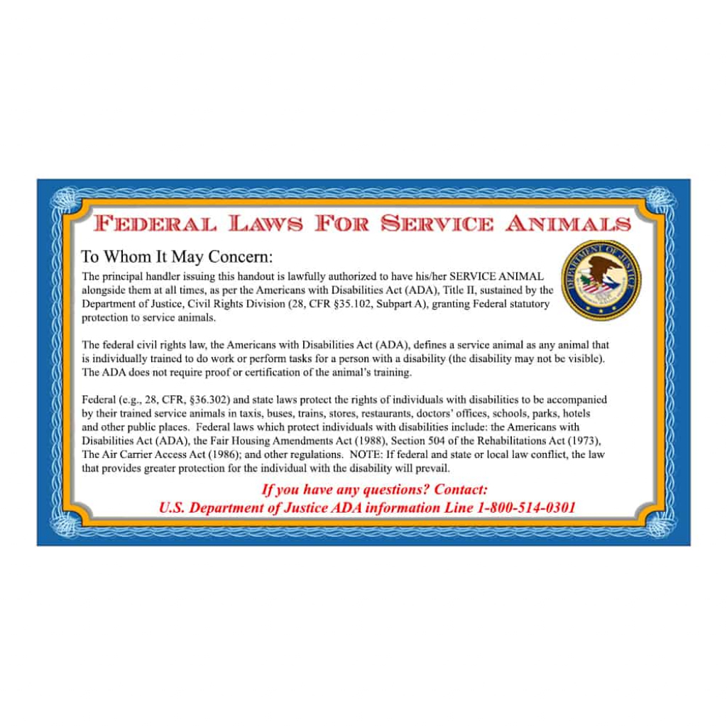 Id Card Service Dog With Holographic Security Seal Must Love 